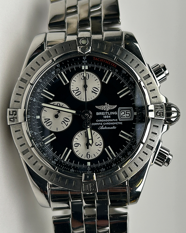 2005 Breitling Chronomat Evolution 44MM Black Dial Steel Bracelet (A13 ...