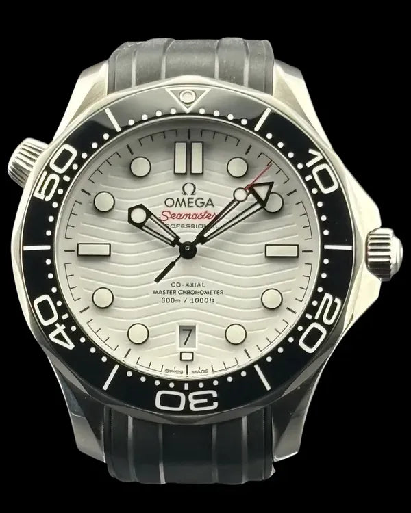 2024 Omega Seamaster Diver 300M 42MM White Dial Rubber Strap (210.32.4 ...