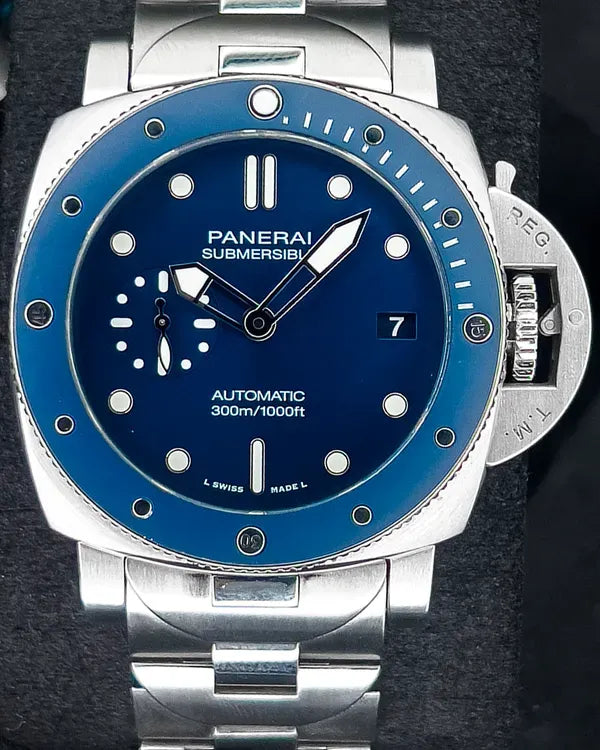 2021 Panerai Submersible Blu Notte 42MM Blue Dial Steel Bracelet (PAM0 ...