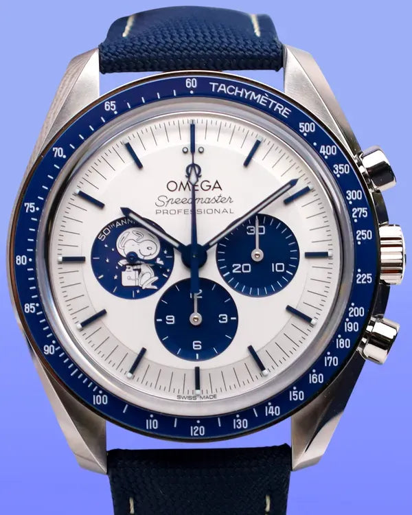 2025 Omega Speedmaster "Silver Snoopy Award" 42MM Silver Dial Textile ...