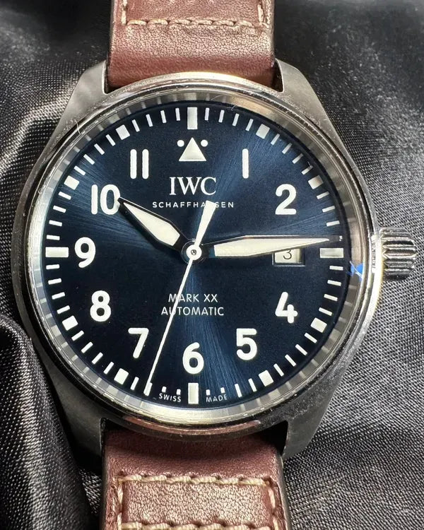 2025 IWC Schaffhausen Pilot Mark XX 40MM Blue Dial Leather Strap (IW32 ...