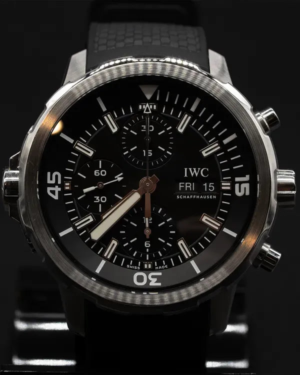 2021 IWC Schaffhausen Aquatimer Chronograph 44MM Black Dial Rubber Str ...