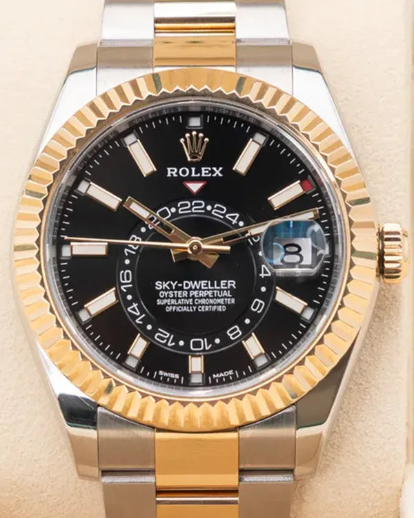 2017 Rolex Sky-Dweller 42MM Black Dial Two-Tone Oyster Bracelet (32693 ...