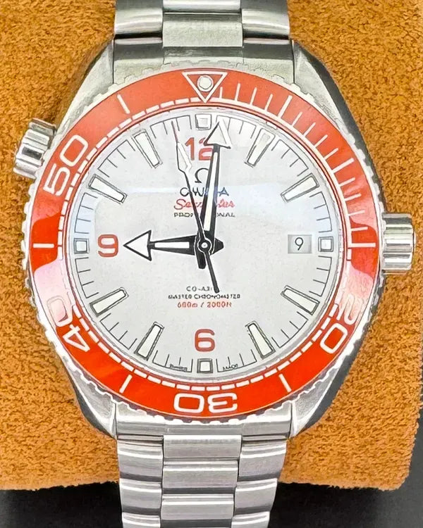 Omega Seamaster Planet Ocean "Creamsicle" 43.5MM White Dial Steel Brac ...