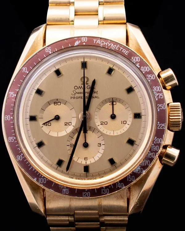1969 Omega Speedmaster "Apollo 11" L.E. 42MM Champagne Dial Yellow Gol ...