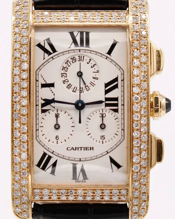 Cartier Tank Américaine 26MM Quartz White Dial Leather Strap (W2601156 ...