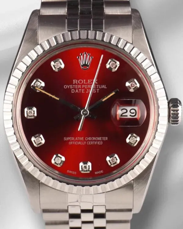 Rolex Datejust 36MM Aftermarket Red Dial Aftermarket Jubilee Bracelet ...