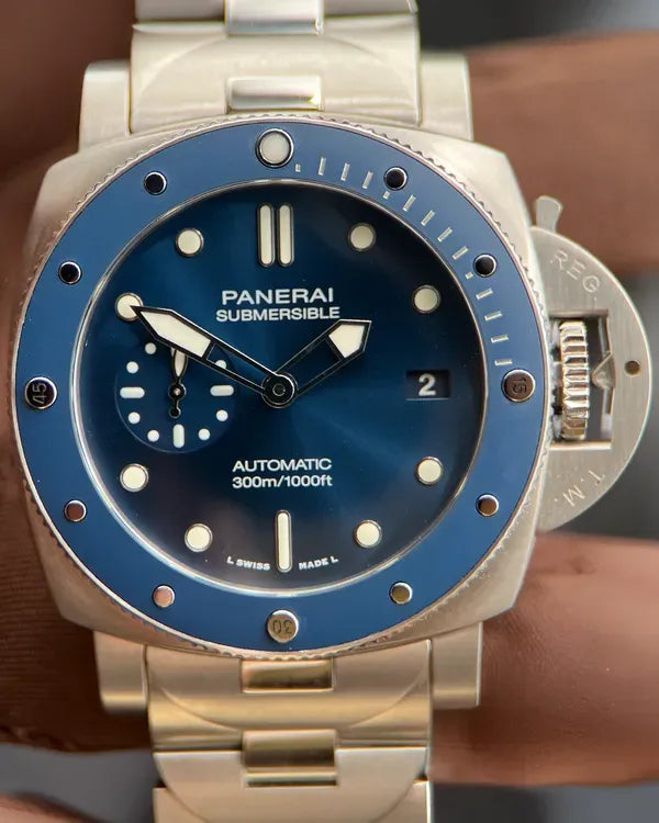 2024 Panerai Submersible Blu Notte 42MM Blue Dial Steel Bracelet (PAM0 ...