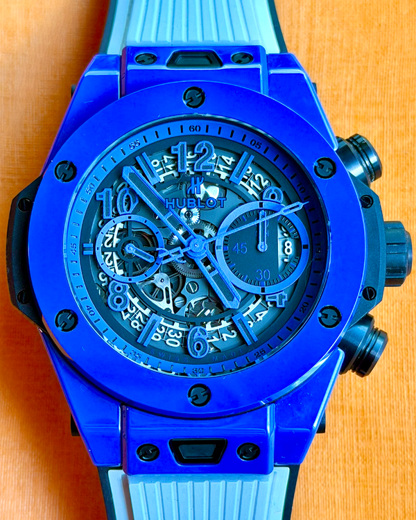 2020 Hublot Big Bang Unico "Blue Magic" L.E. 45MM Skeleton Dial Rubber ...
