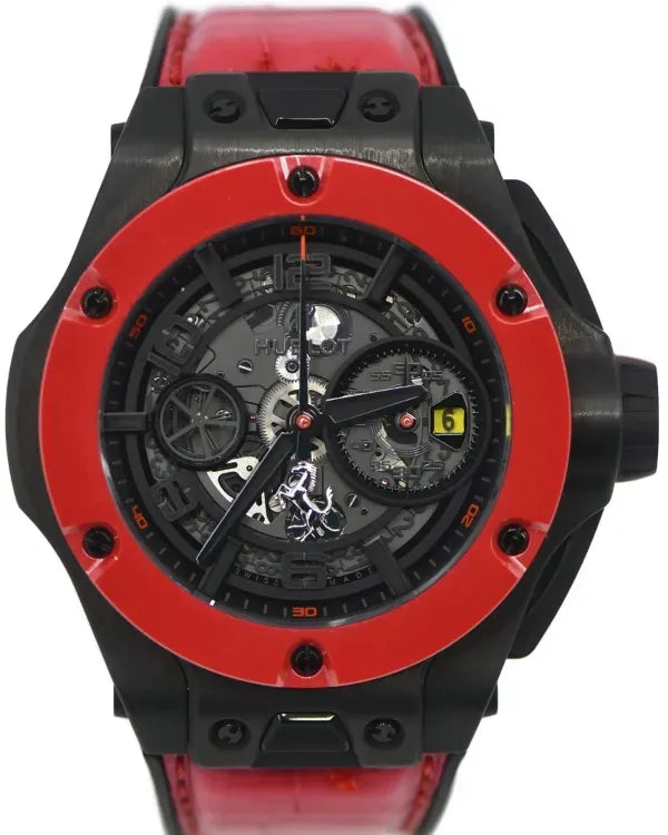 Hublot Big Bang Unico "Ferrari" L.E. 45MM Skeleton Dial Leather Strap ...