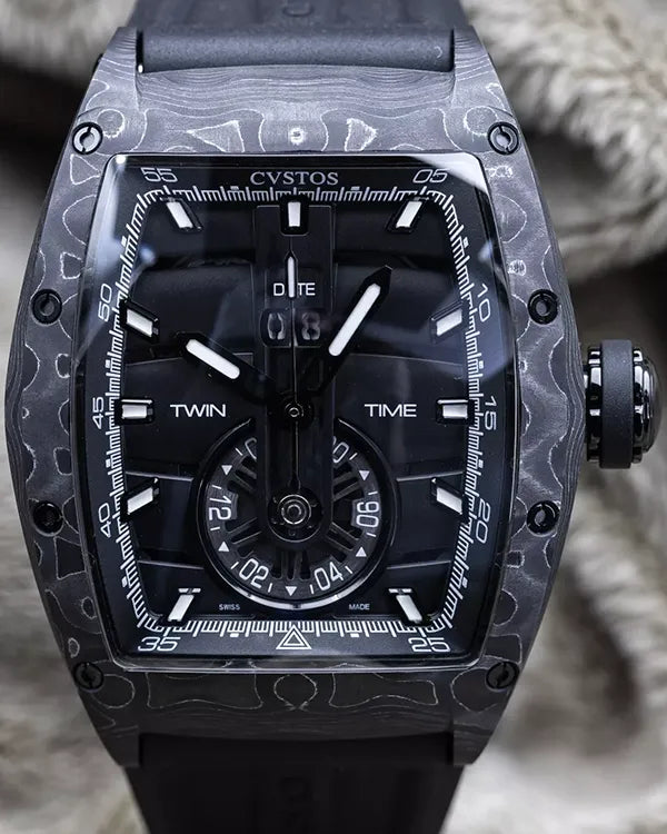 2024 CVSTOS Challenge Twin-Time L.E. 41MM Skeleton Dial Rubber Strap ...