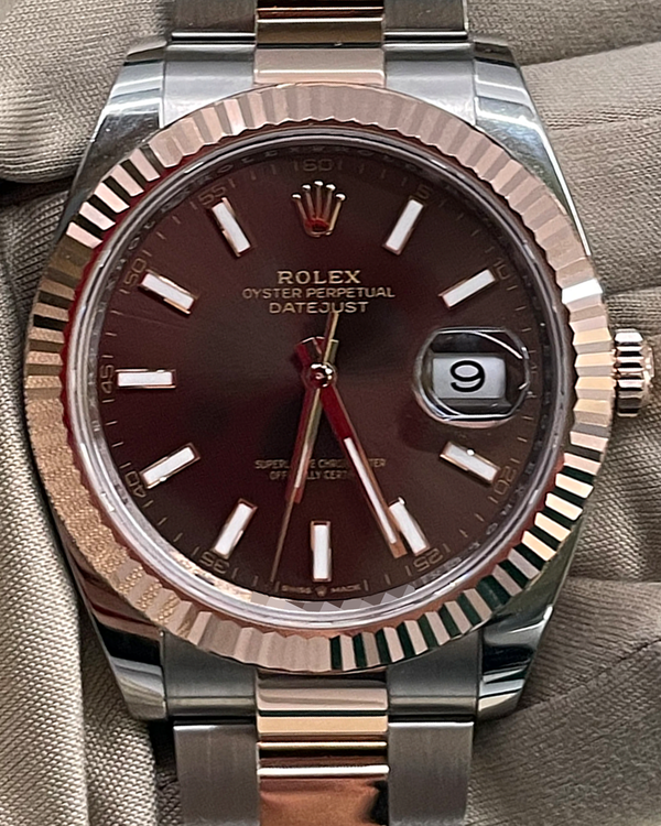 2025 Rolex Datejust 41MM Chocolate Dial Two-Tone Oyster Bracelet (1263 ...