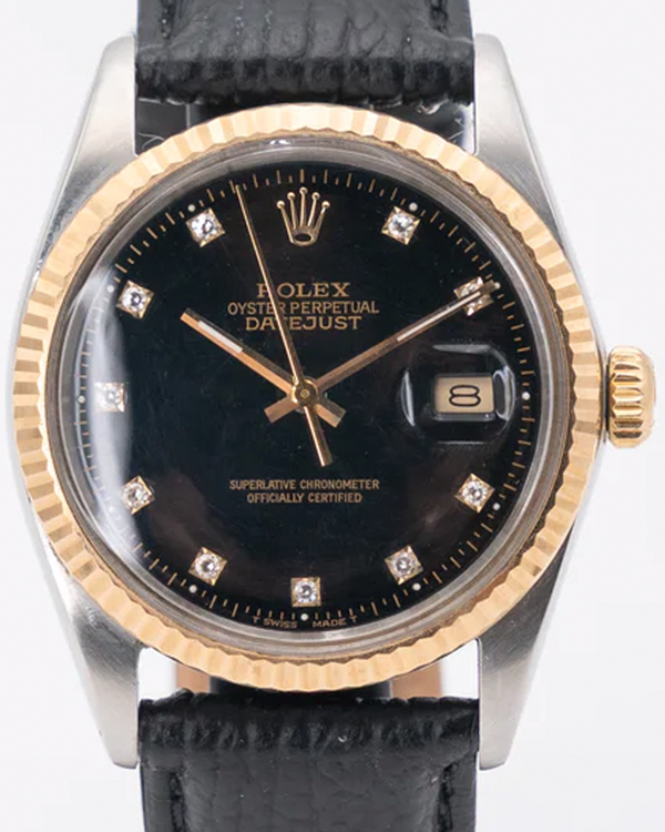 Rolex Datejust 36MM Black Dial Leather Strap (16013) – Grailzee