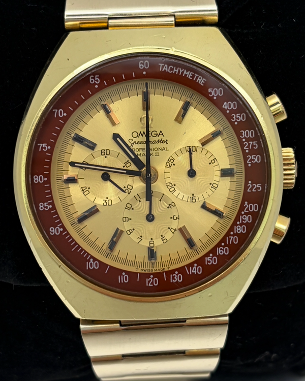 No Reserve - 1975 Rare Omega Speedmaster Mark II 41MM Champagne Dial S ...