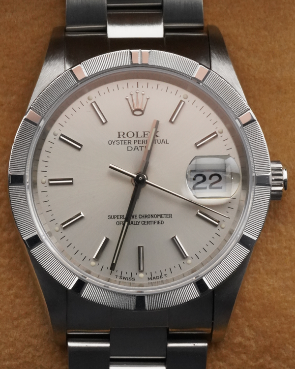 1999 Rolex Oyster Perpetual Date 34MM Silver Dial Oyster Bracelet (152 ...