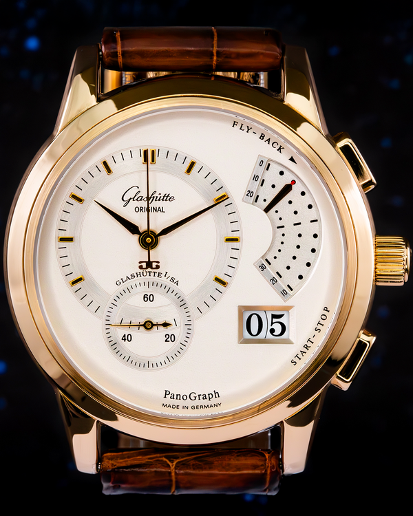 Glashütte Original PanoGraph Flyback 39MM Silver Dial Leather Strap (6 ...