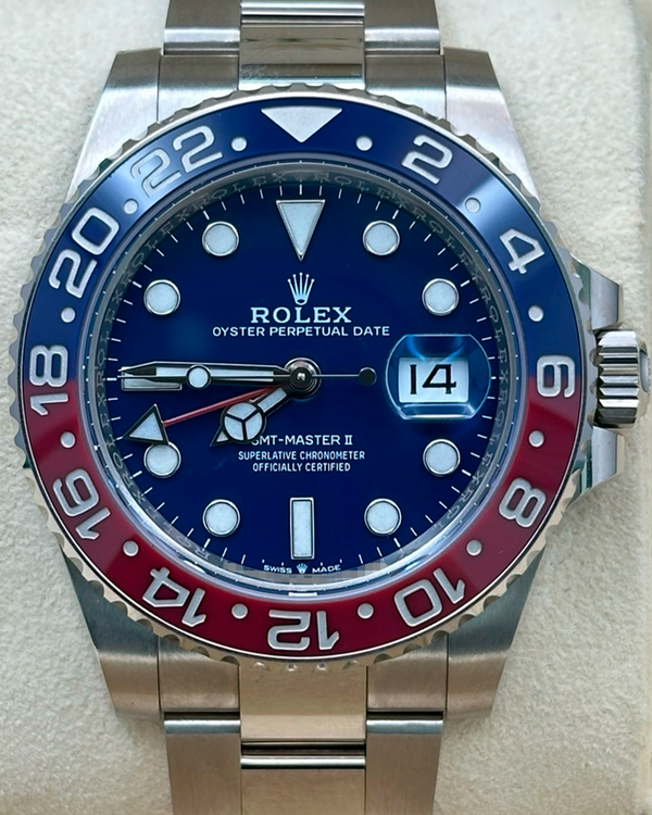 2022 Rolex GMT-Master II "Pepsi" 40MM Blue Dial White Gold Oyster Brac ...