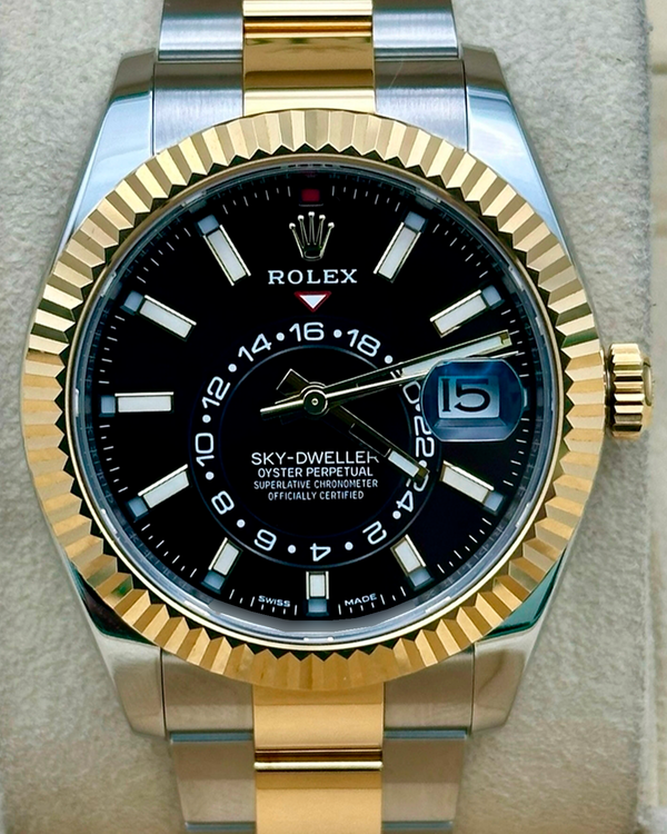 2020 Rolex Sky-Dweller 42MM Black Dial Two-Tone Oyster Bracelet (32693 ...