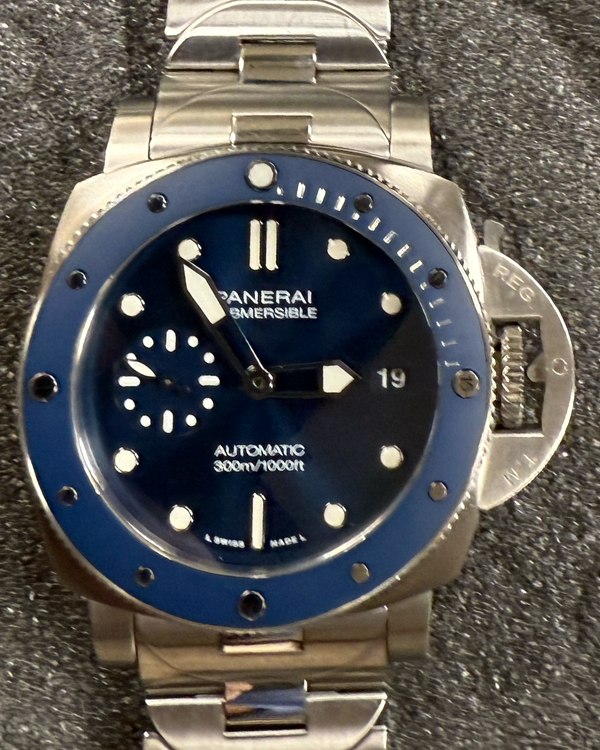 2024 Panerai Submersible Blu Notte 42MM Blue Dial Steel Bracelet (PAM0 ...