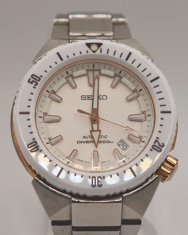 Seiko Prospex Transocean 200M 45MM White Dial Steel Bracelet (SBDC037 ...