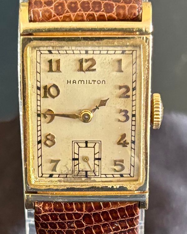 1952 Hamilton Vintage Gilbert 34MM Silver Dial Aftermarket Leather Str ...