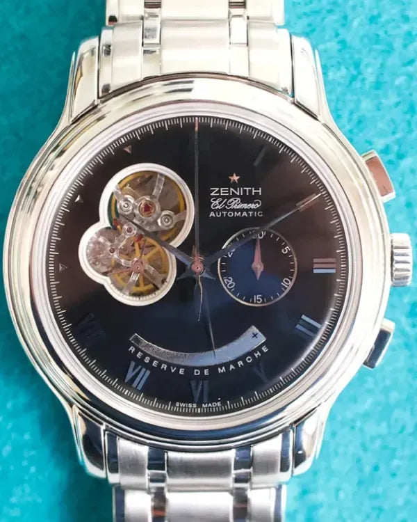 Zenith El Primero Chronomaster Open-Heart 45MM Black Dial Steel Bracel ...
