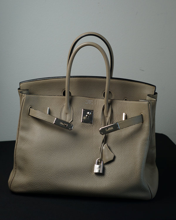 Hermès Birkin 35 13.5 x 10IN Leather Palladium Hardware Leather Strap ...