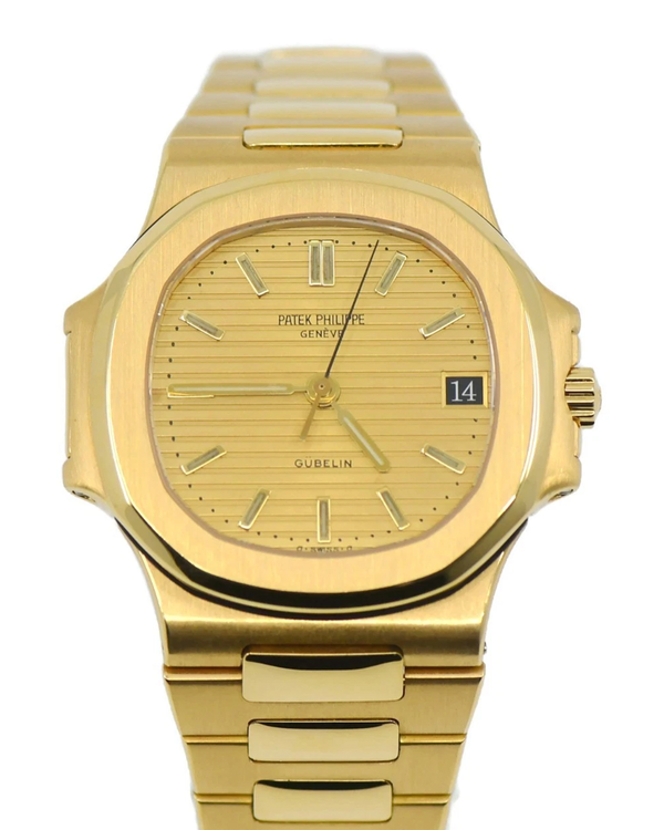Patek Philippe Nautilus Gübelin 37MM Champagne Dial Yellow Gold Bracel ...
