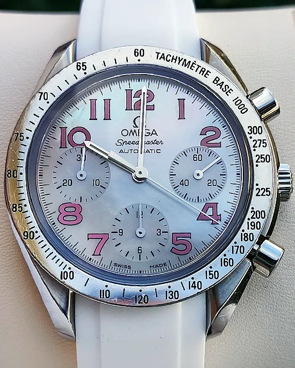 Omega Speedmaster 39MM Mother of Pearl Dial Rubber Strap (3834.74.34 ...