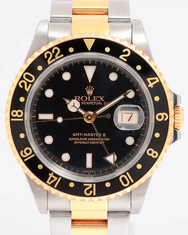 1993 (S Serial) Rolex GMT-Master II 40MM Black Dial Two-Tone Oyster Br ...