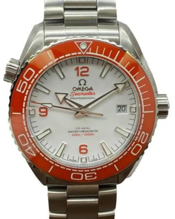 Omega Seamaster Planet Ocean 600M 43.5MM White Dial Steel Bracelet (21 ...