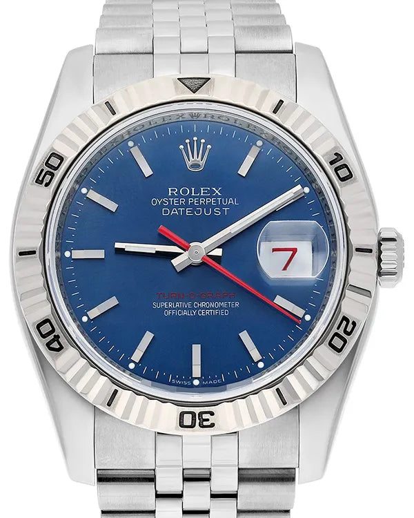 Rolex Datejust Turn-O-Graph 36MM Blue Dial Jubilee Bracelet (116264 ...