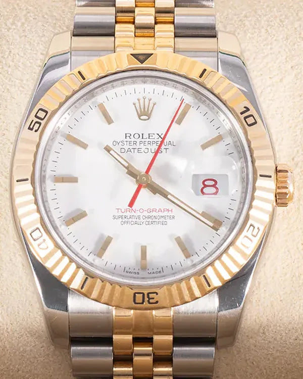 Rolex Datejust Turn-O-Graph 36MM White Dial Two-Tone Jubilee Bracelet ...