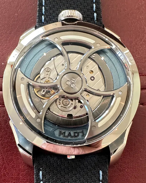 MB&F MAD Edition 1S Edition Blue 42MM Skeleton Dial Leather Strap (M.A ...