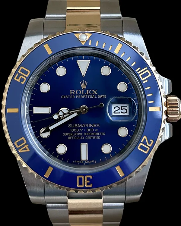No Reserve - Rolex Submariner Date "Bluesy" 40MM Blue Dial Two-Tone Oy ...