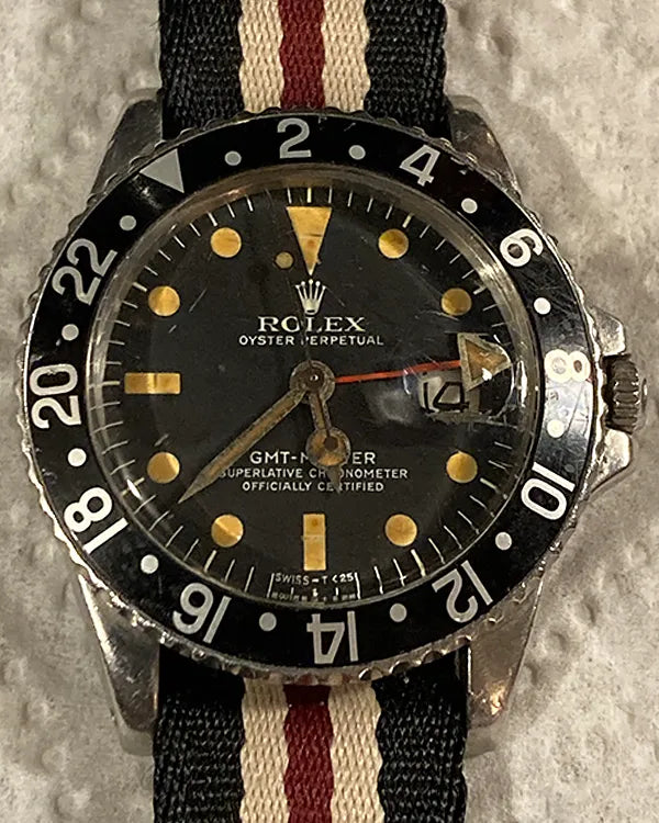 Rare Rolex GMT-Master "Pumpkin" 40MM Black Dial Aftermarket Textile St ...