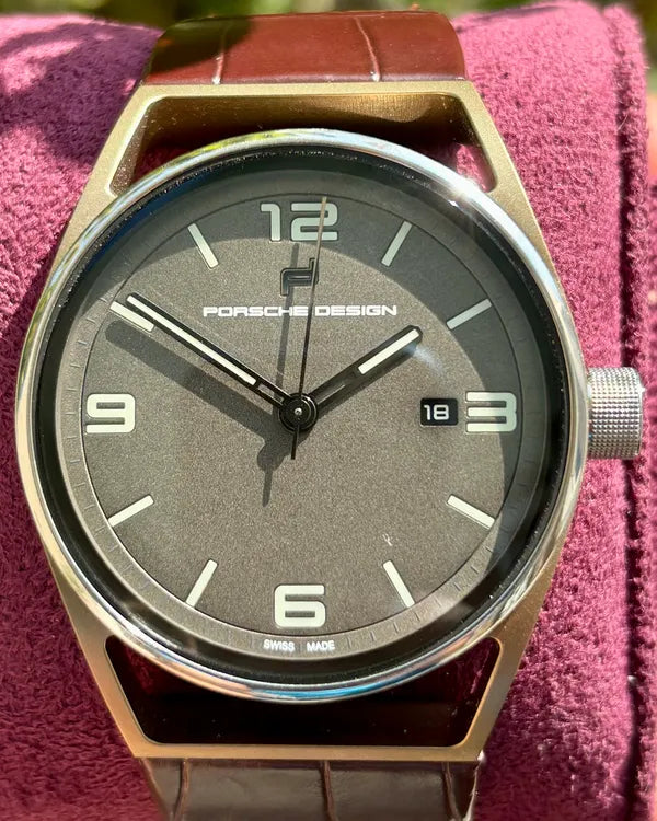 Porsche Design 1919 Datetimer Eternity 42MM Grey Dial Leather Strap (6 ...