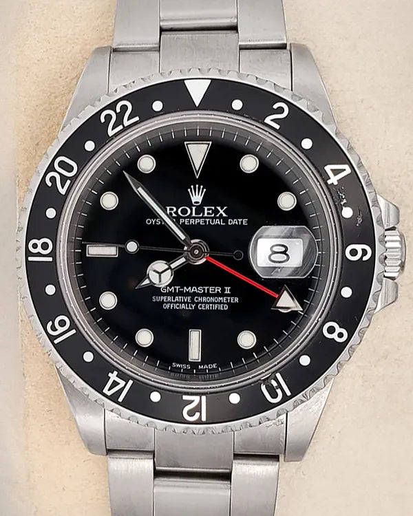 2002 Rolex GMT-Master II 40MM Black Dial Oyster Bracelet (16710) – Grailzee