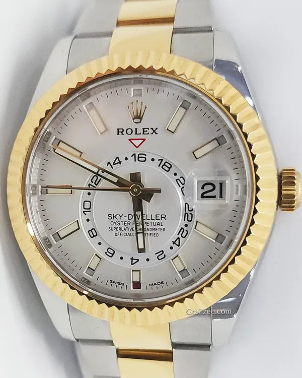2020 Rolex Sky-Dweller 42MM White Dial Two-Tone Oyster Bracelet (32693 ...