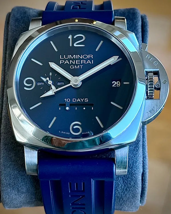 2019 Panerai Luminor 1950 10 Days GMT "Design Miami" L.E. 44MM Blue Di ...