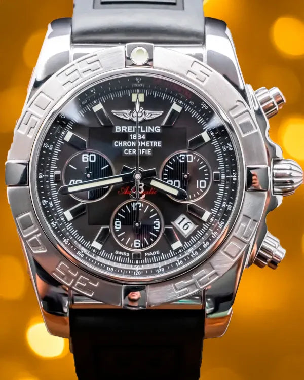 Breitling Chronomat 44MM Tungsten Grey Dial Rubber Strap (AB011011/M52 ...