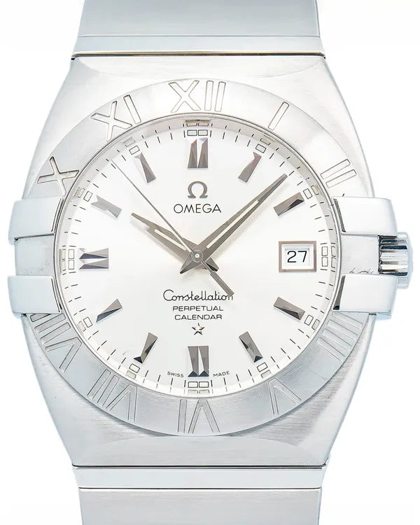 Omega Constellation Perpetual Calendar 38MM Quartz Silver Dial Steel B ...