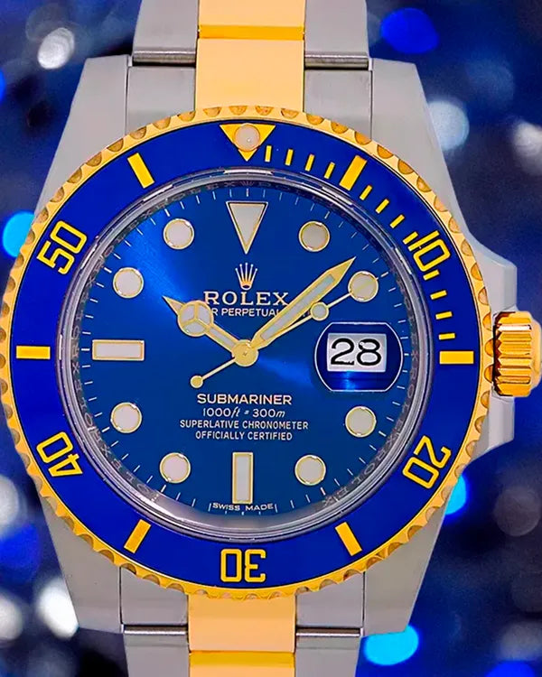 Rolex Submariner Date "Bluesy" 40MM Blue Dial Two-Tone Oyster Bracelet ...