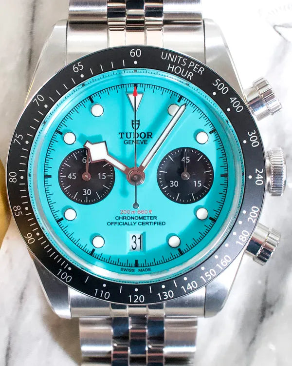 2025 Tudor Black Bay Chrono 41MM Turquoise "Flamingo" Dial Steel Brace ...