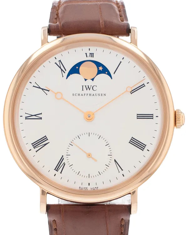 2011 IWC Schaffhausen Portofino Hand-Wound 46MM Silver Dial Leather St ...