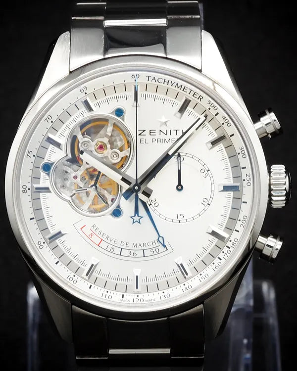 2018 Zenith El Primero Chronomaster Open Heart 42MM Silver Dial Steel ...