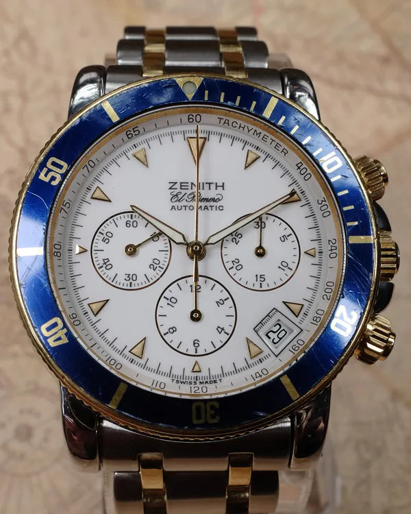 No Reserve - Zenith El Primero Chronograph 40MM Silver Dial Two-Tone B ...