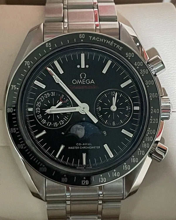 2024 Omega Speedmaster Moonphase 44.25MM Black Dial Steel Bracelet (30 ...