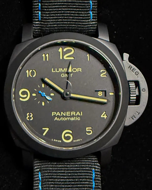 2019 Panerai Luminor 1950 3 Days GMT Automatic 44MM Black Dial Textile ...