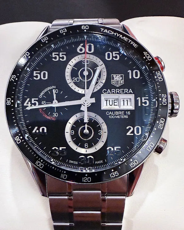 2018 Tag Heuer Carrera Calibre 16 43MM Black Dial Steel Bracelet (CV2A ...